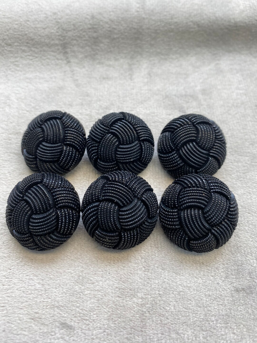 Textured Buttons Black Woven Design 25mm a Set of 6 - Etsy