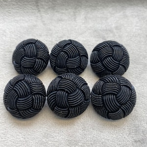 Textured Buttons Black Woven Design 25mm a Set of 6 - Etsy