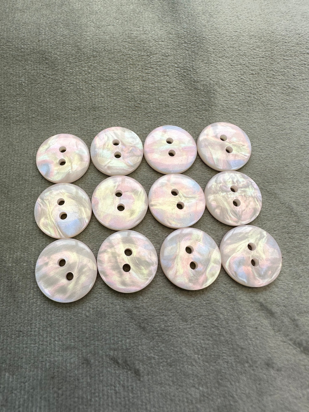Iridescent Buttons Pink Pastel Shade 17mm a Set of 12 - Etsy