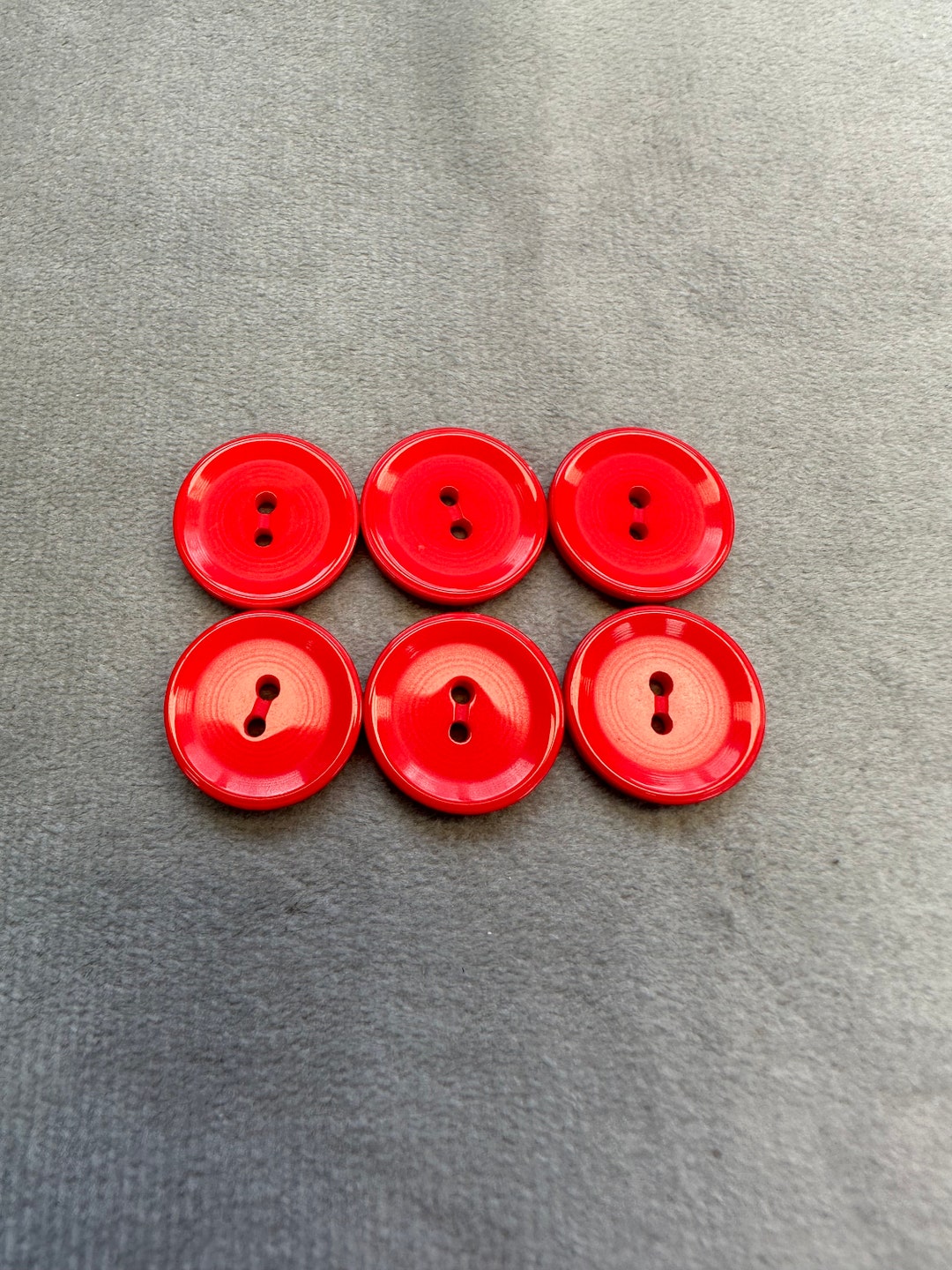 Glossy Buttons Bright Red Border Design 15mm a Set of 6 - Etsy