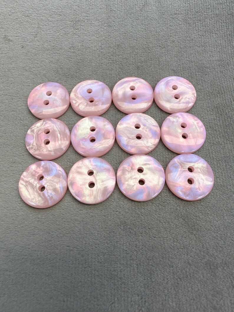Iridescent Buttons Pink Pearly Finish 17mm a Set of 12 - Etsy