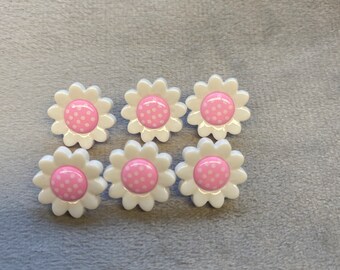 Pink Daisy Flower Buttons - Etsy