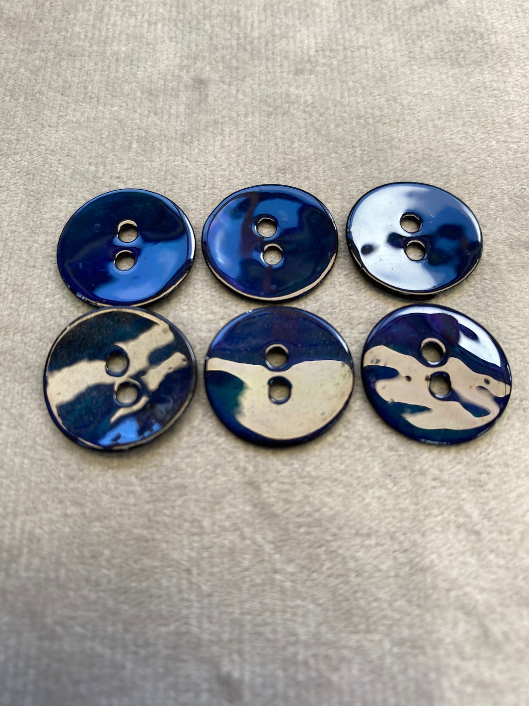 Shell Buttons Navy Blue Iridescent Finish 18mm a Set of 6 - Etsy