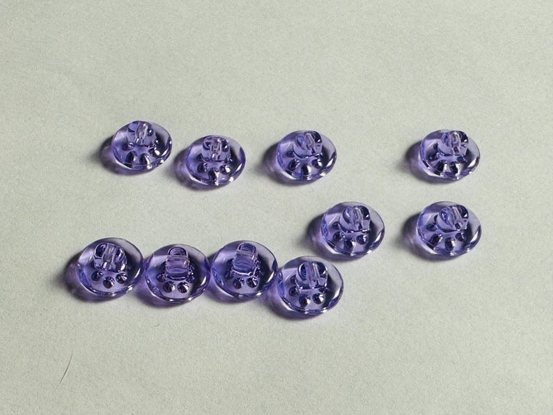 Lilac Transparent Buttons: Silver-tone Detail, 12mm (set of Ten - Etsy