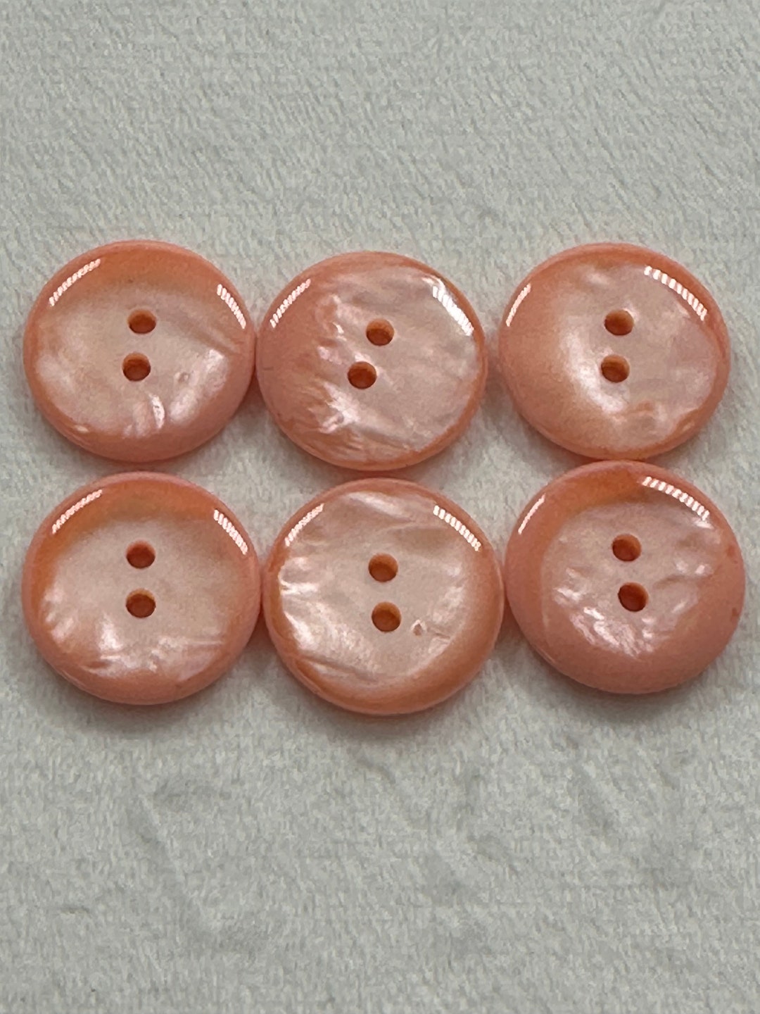 Peach Buttons 19mm a Set of 6 With a Pearly Finish. - Etsy