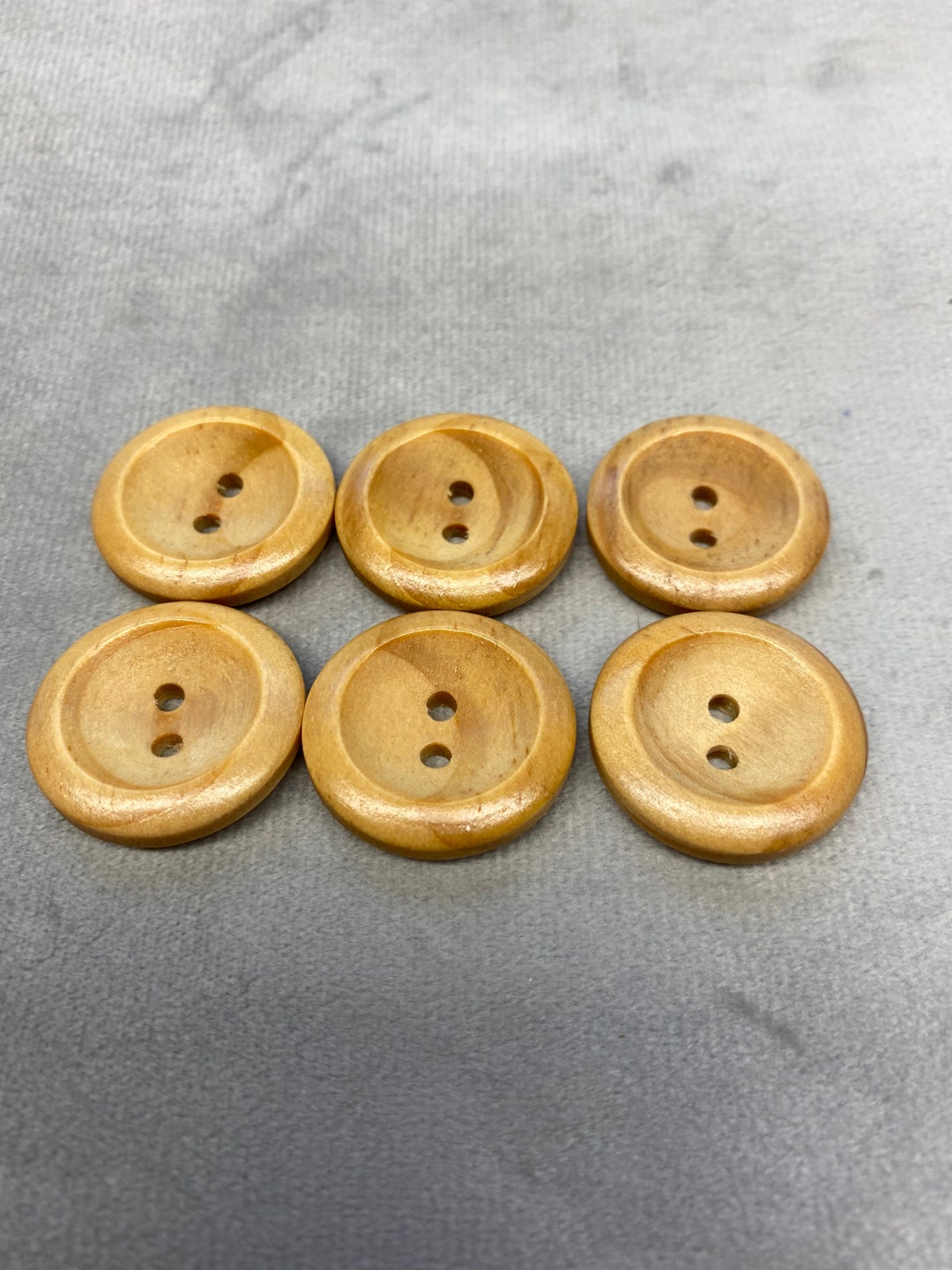 Wooden Buttons Natural Bevelled Design 23mm a Set of 6 - Etsy