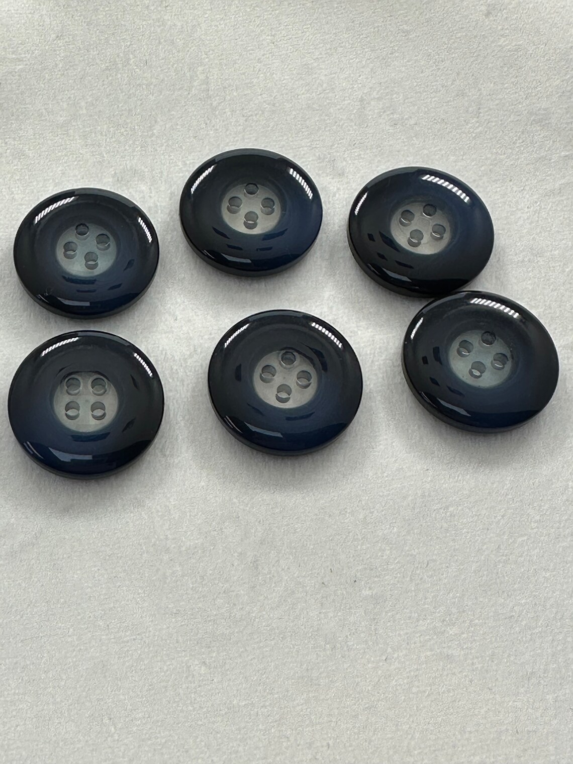 Navy Buttons 28mm a Set of 6 With a Glossy Ombre Finish - Etsy