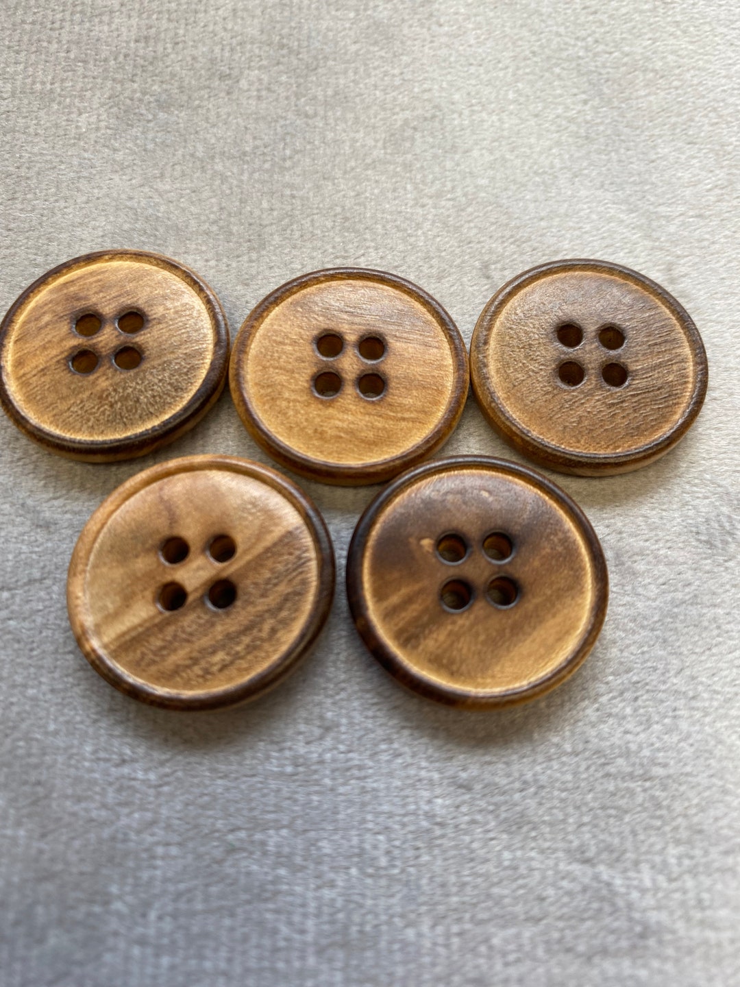 Wooden Buttons Natural Shaded Design 21mm a Set of 5 - Etsy