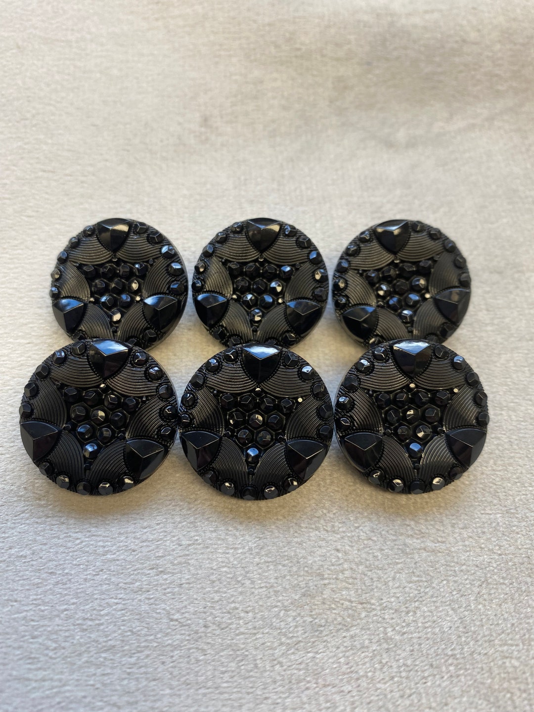 Sparkly Buttons Black Decorative Design 22mm a Set of 6 - Etsy