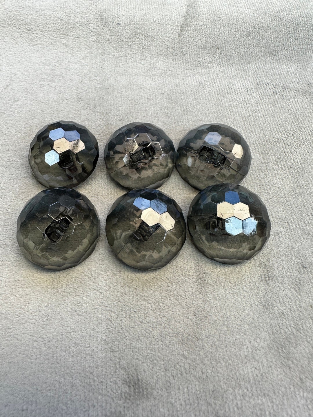 Sparkly Buttons Black Glass-effect Faceted Design 24mm a Set of 6 - Etsy