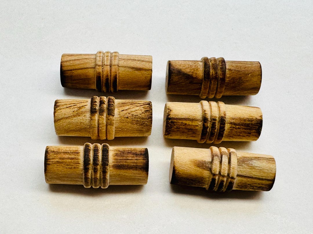 Burnt Wood Toggle Buttons 20mm a Set of Six - Etsy