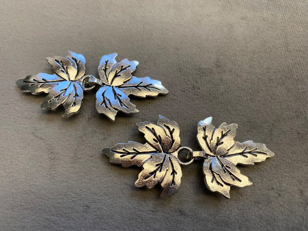 Leaf Clasps Silver Tone Metal 6.5 X 3.1cm a Set of 2 - Etsy