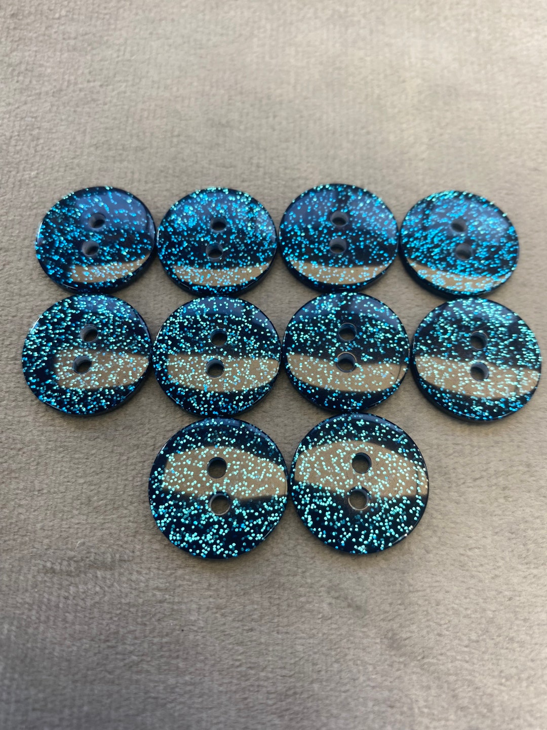Glitter Buttons Teal Blue 18mm a Set of 10 - Etsy