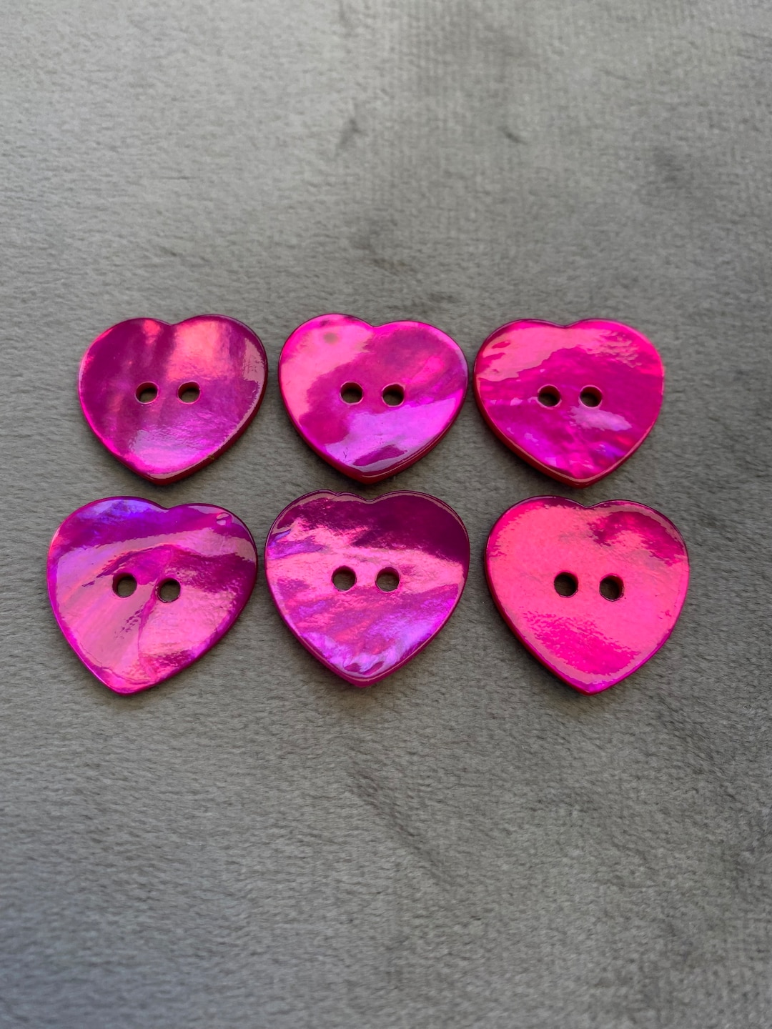 Shell Buttons Hot Pink Heart Design 20mm a Set of 6 - Etsy