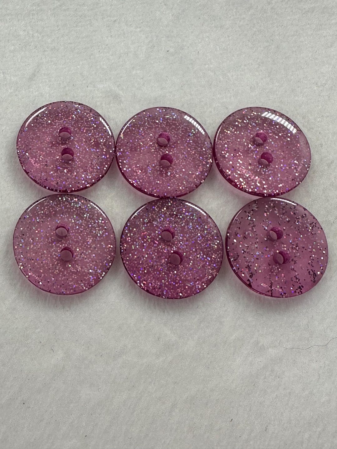 Plum Glitter Buttons 18mm a Set of Six With an Iridescent Sparkle - Etsy