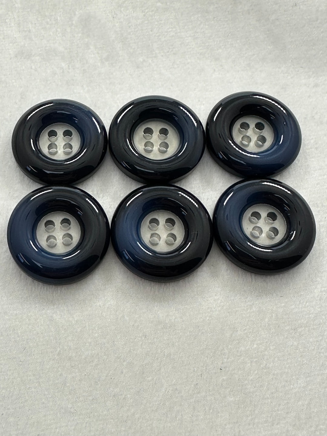 Navy Buttons 23mm a Set of Six With a Glossy Ombre Finish - Etsy