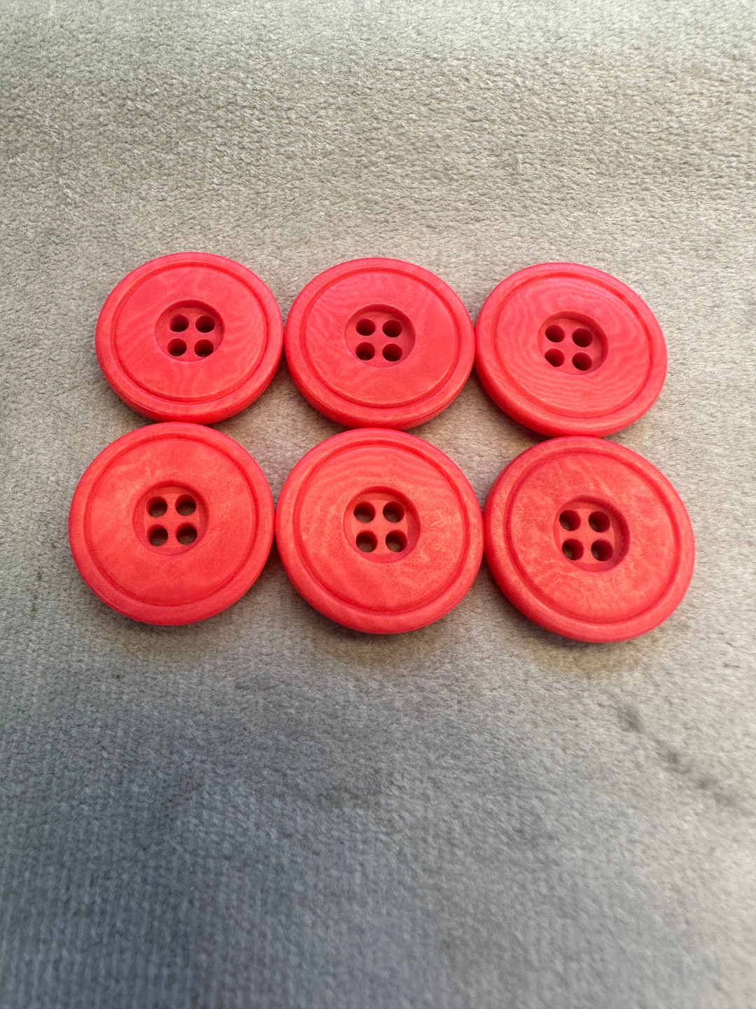 Red Buttons 20mm a Set of 6 Eco Corozo - Etsy
