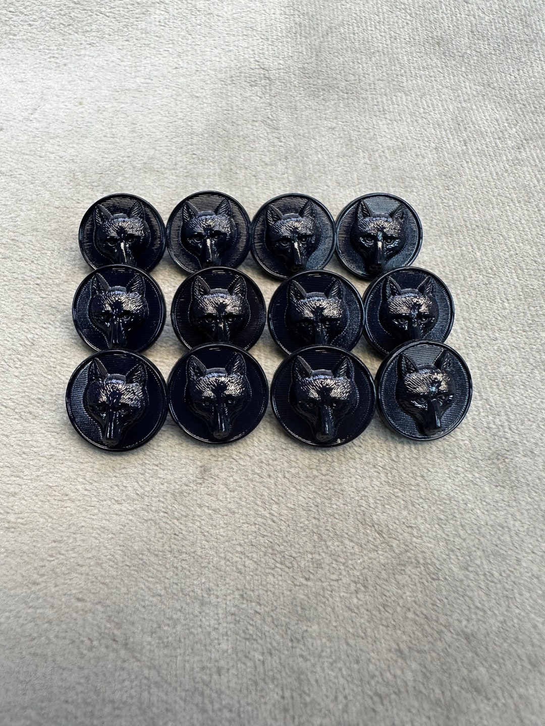 Fox Head Buttons Navy Blue 15mm a Set of 12 - Etsy