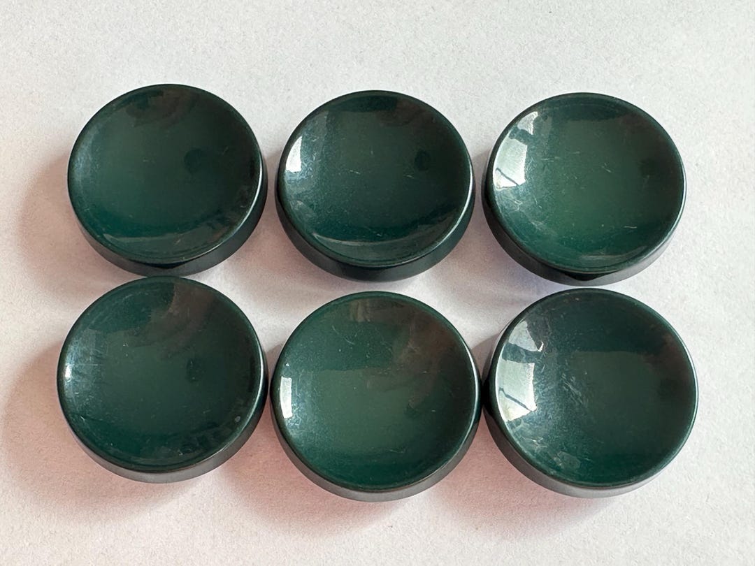 Bottle Green Bevelled Buttons: 28mm Shank Buttons, Set of 6 - Etsy