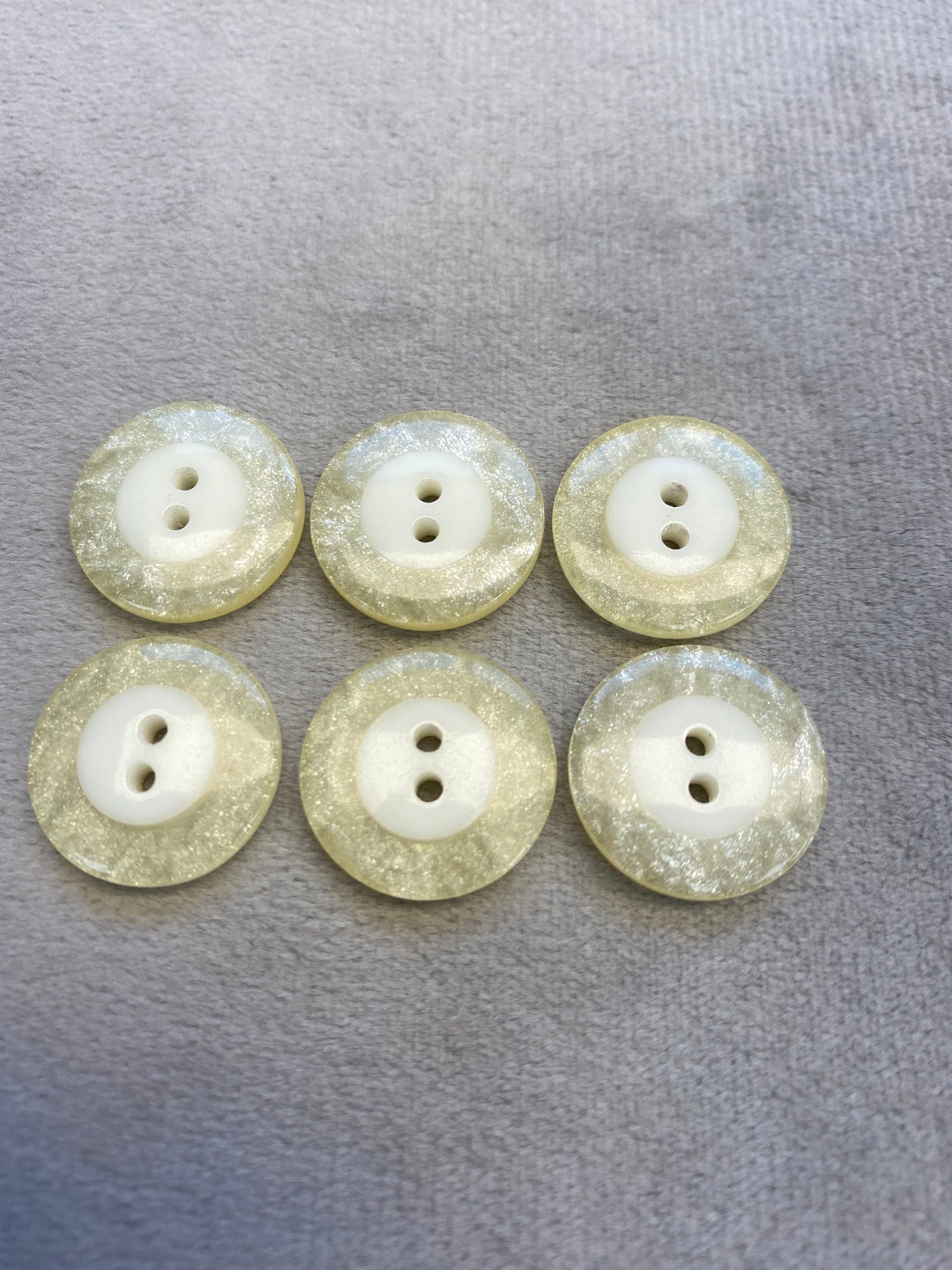 Shimmer Buttons Cream Two-tone Design 17mm a Set of 6 - Etsy