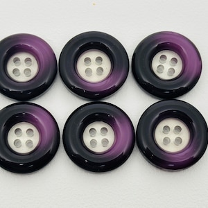 Buttons Purple Ombre Effect a Set of 6, 23mm Sew-through Glossy Finish ...
