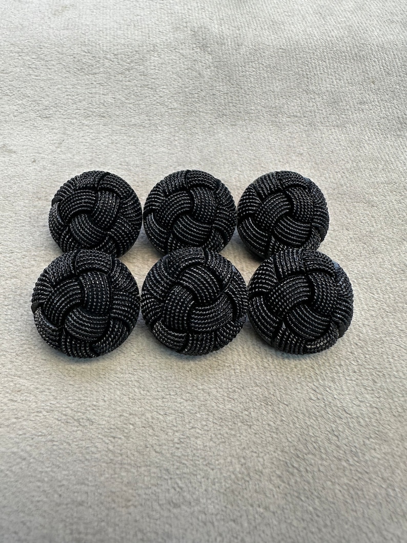 Textured Buttons Black Woven Effect 20mm a Set of 6 - Etsy