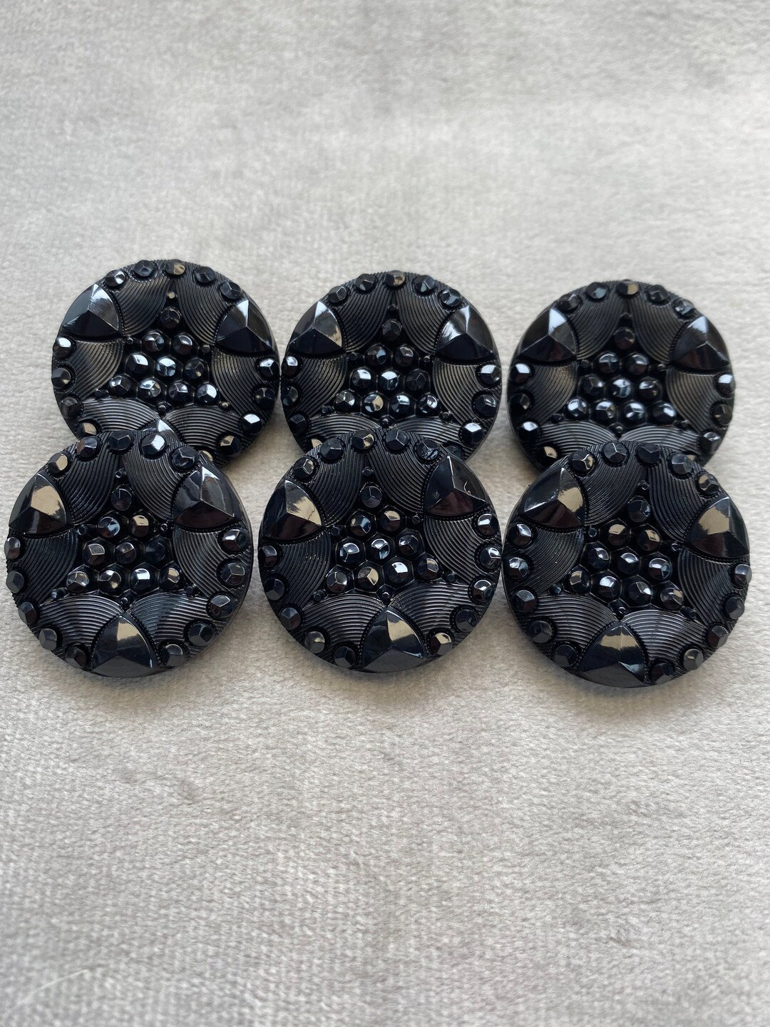 Sparkly Buttons Black Faceted Design 27mm a Set of 6 - Etsy
