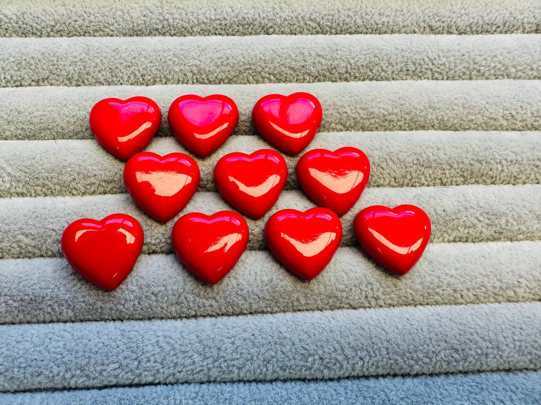 Red Heart Buttons 19mm a Set of 10 - Etsy