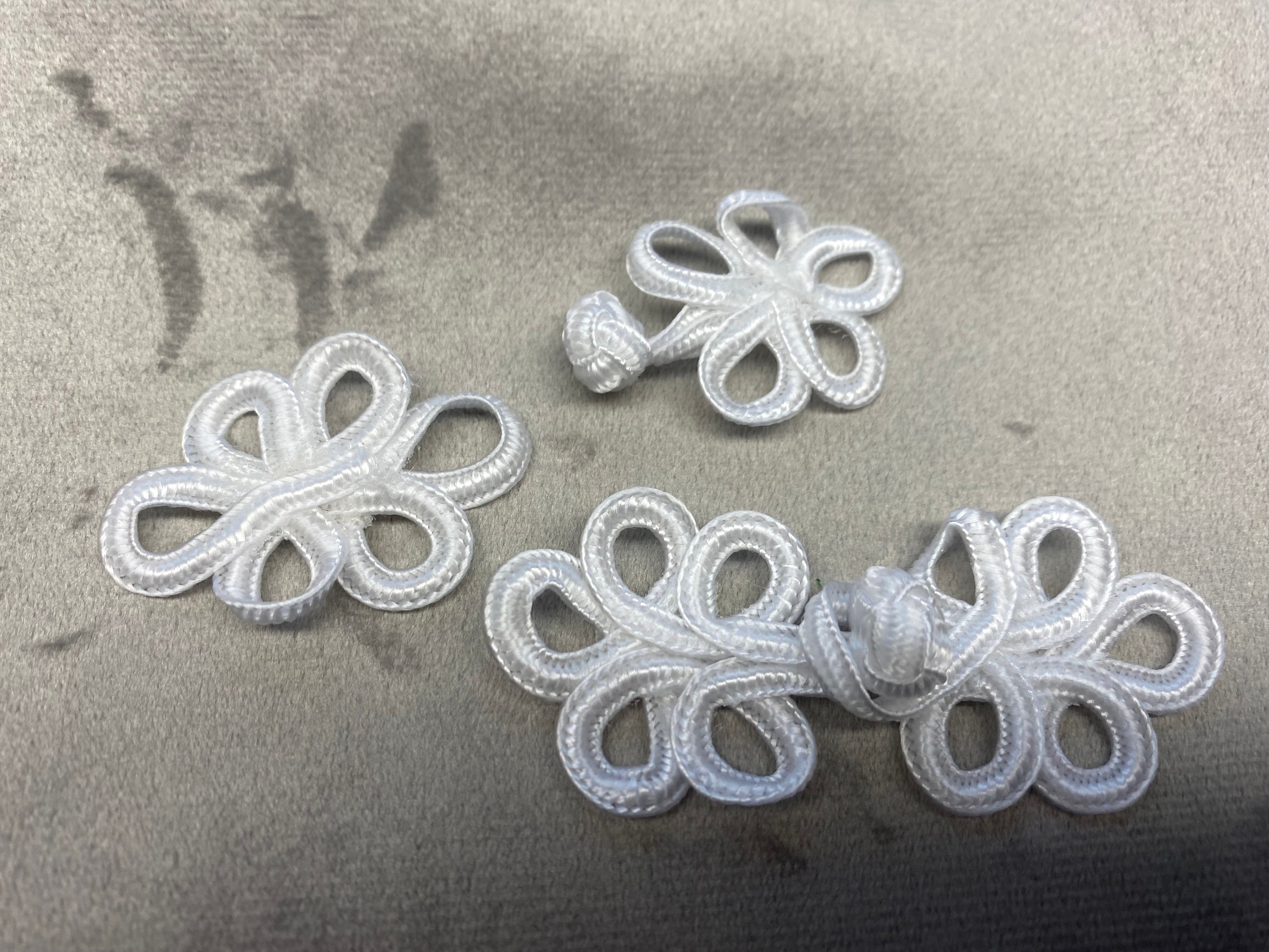 Frog Fasteners White Braid Design a Set of 2 - Etsy