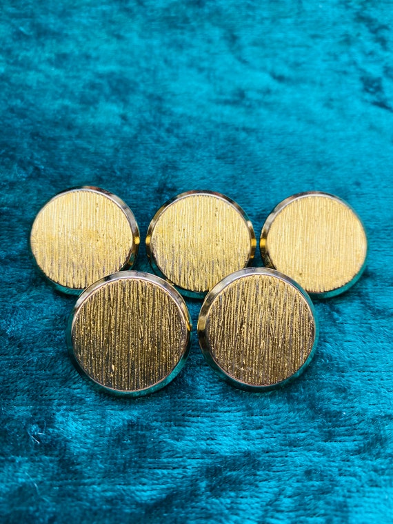 Metal Buttons Gold Tone Blazer Style Textured by Dill 23mm X 5 | Etsy