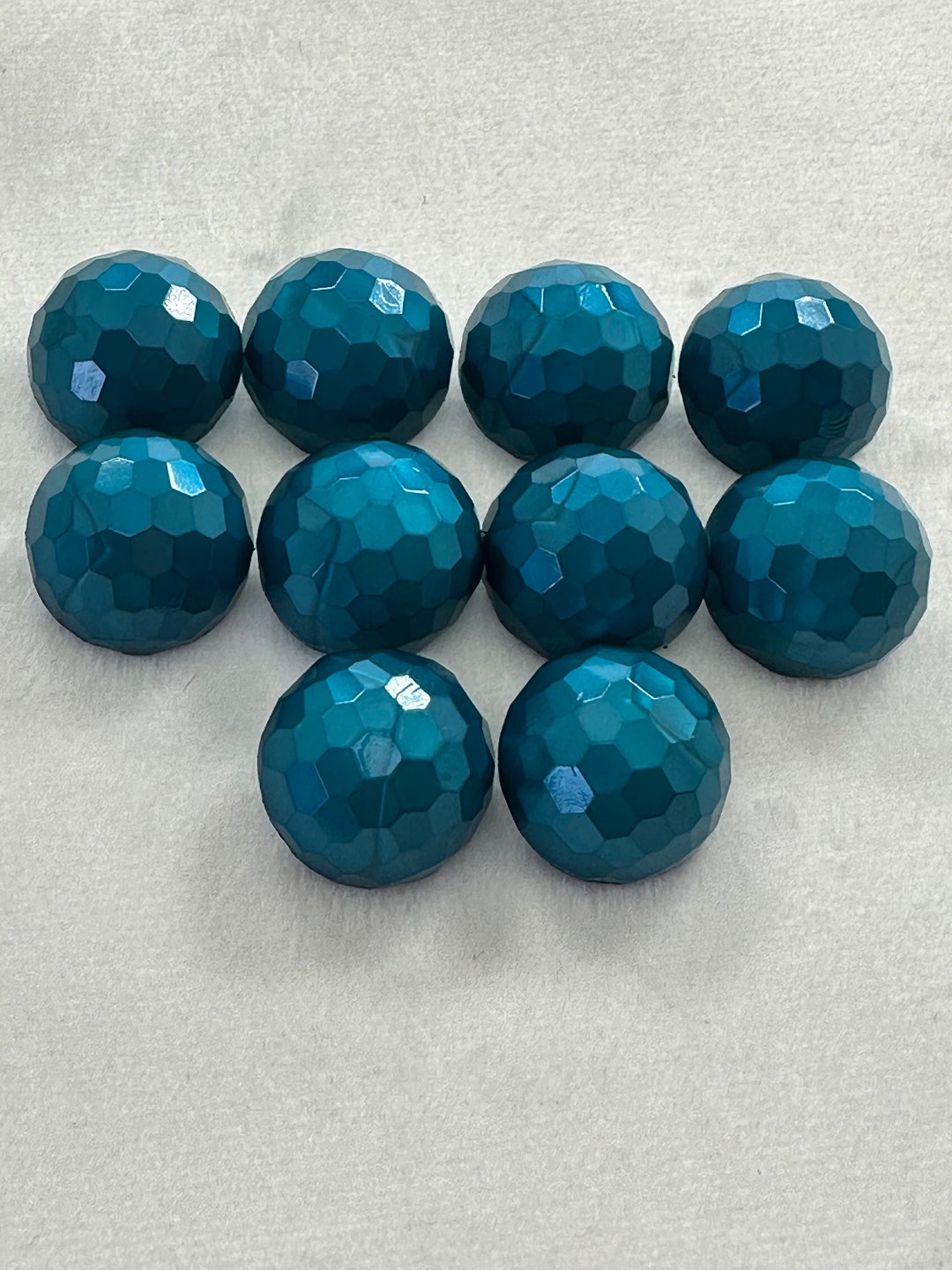 Teal Buttons 20mm a Set of 10 Faceted Dome Design on a Shank - Etsy