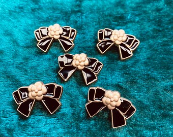 Gold Bow Buttons - Etsy