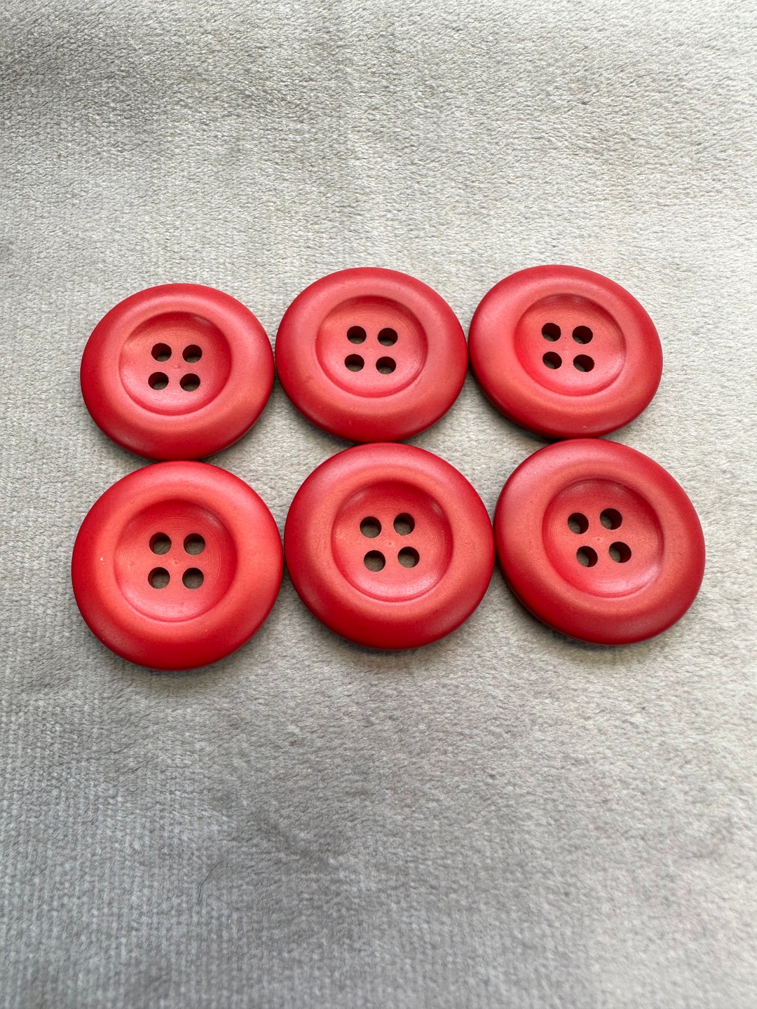 Matt Buttons Deep Red 24mm a Set of 6 - Etsy