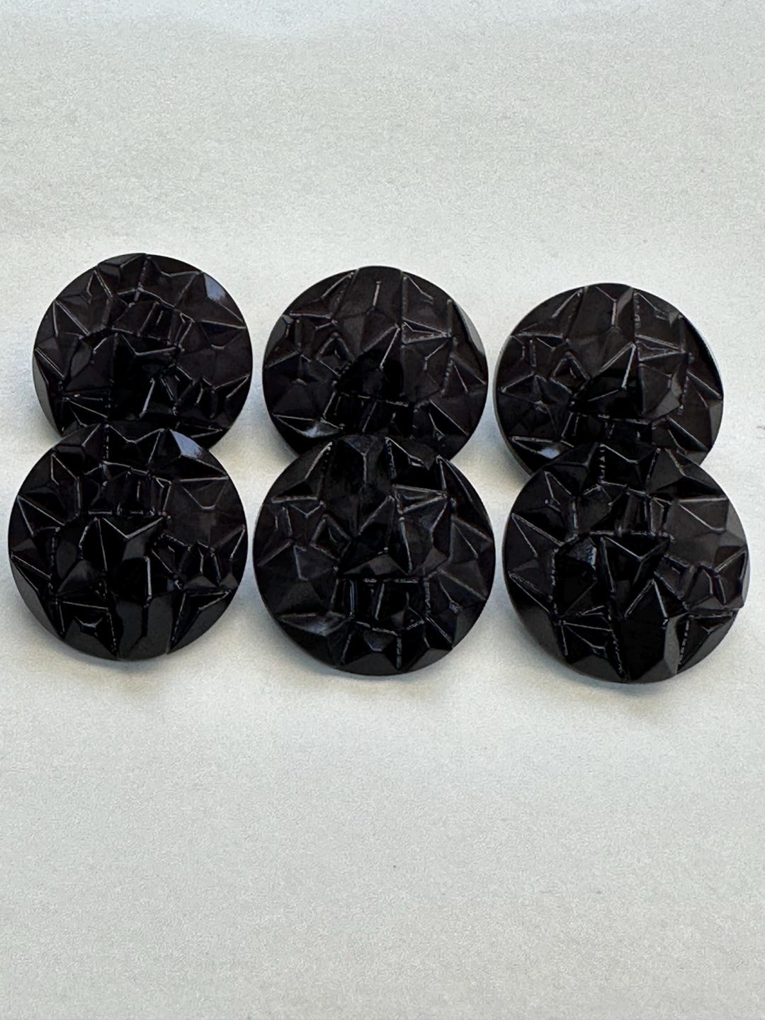Black Buttons 20mm a Set of Six Deep Textured Design by Dill. - Etsy