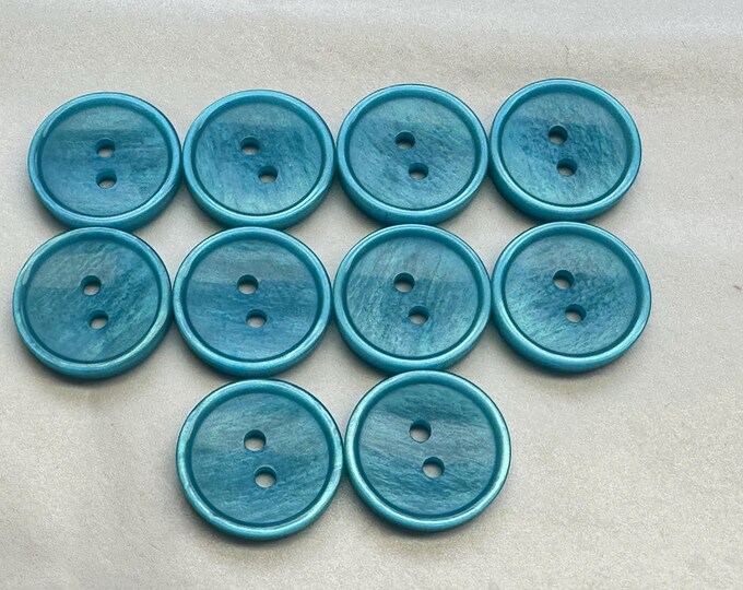 Turquoise Buttons 18mm a Set of Ten With a Pearly Finish - Etsy