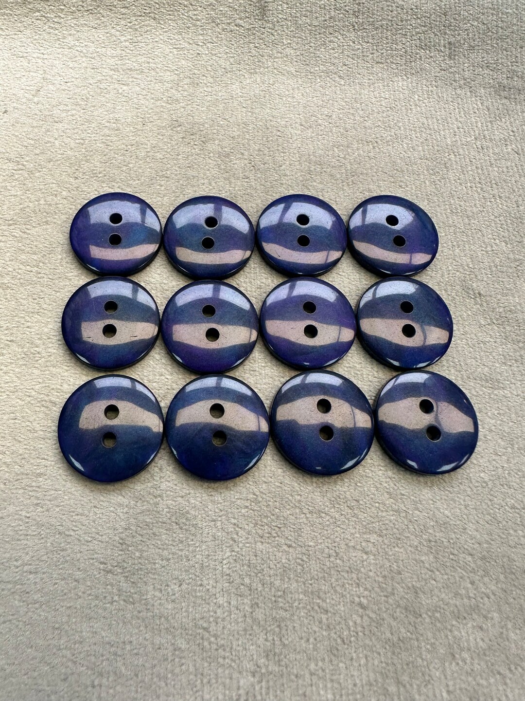Iridescent Buttons Navy Blue 17mm a Set of 12 - Etsy