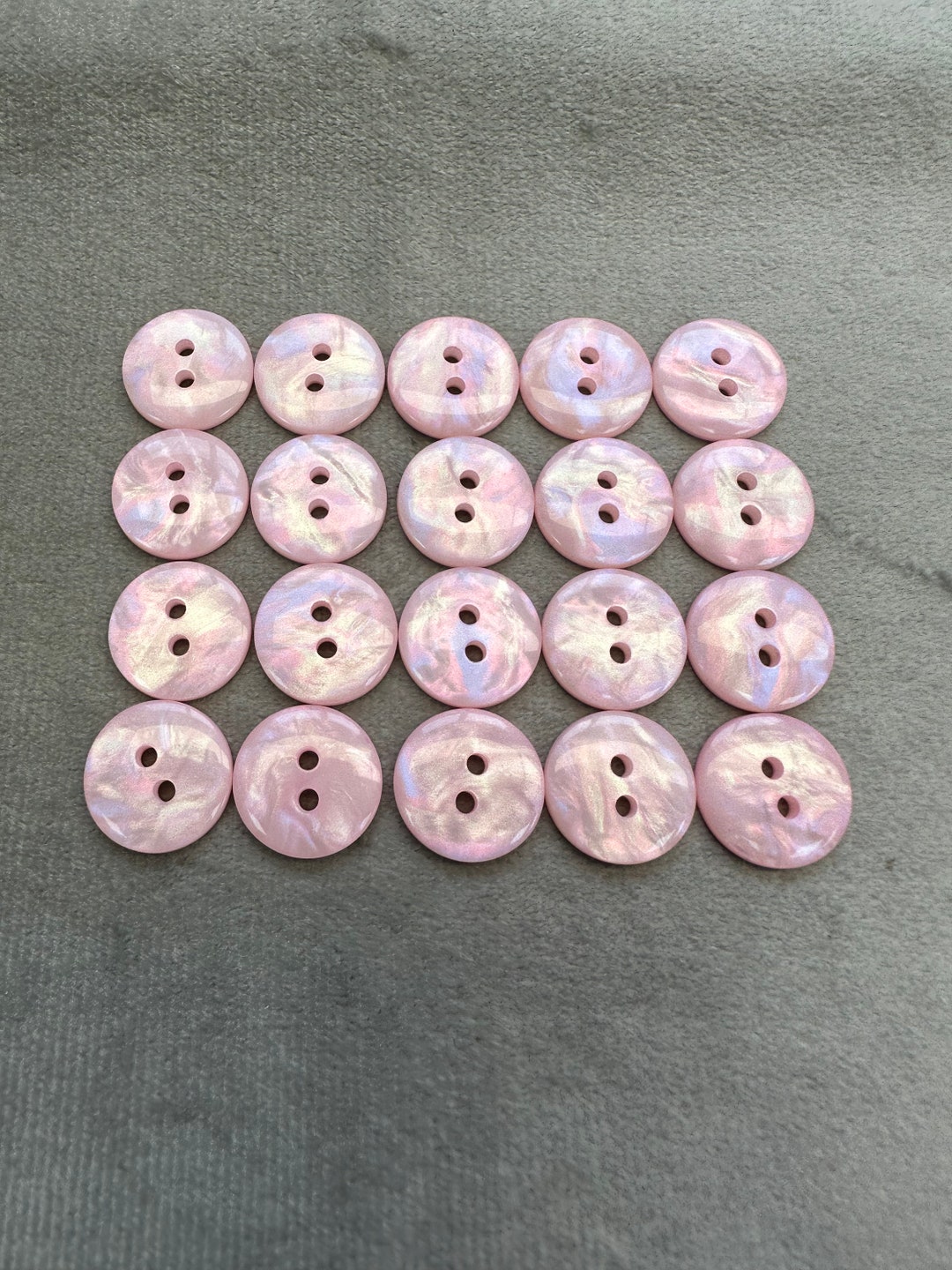 Iridescent Buttons Pink 15mm a Set of 20 - Etsy