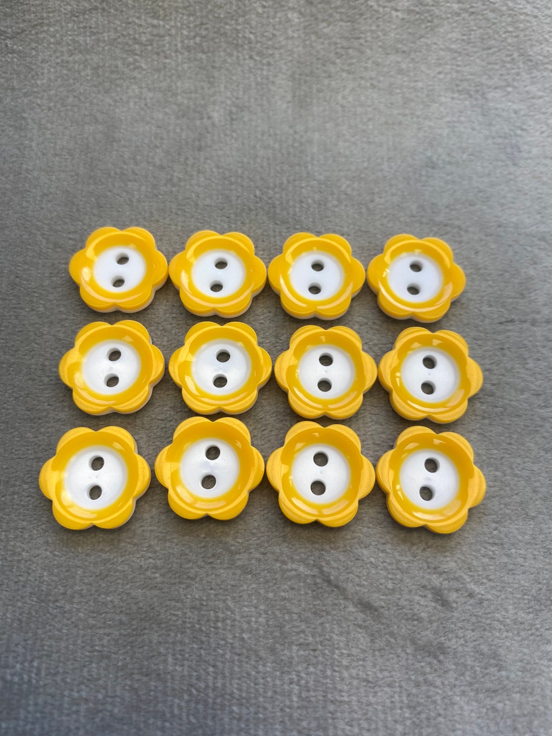 Daisy Buttons Yellow and White 14mm a Set of 12 - Etsy