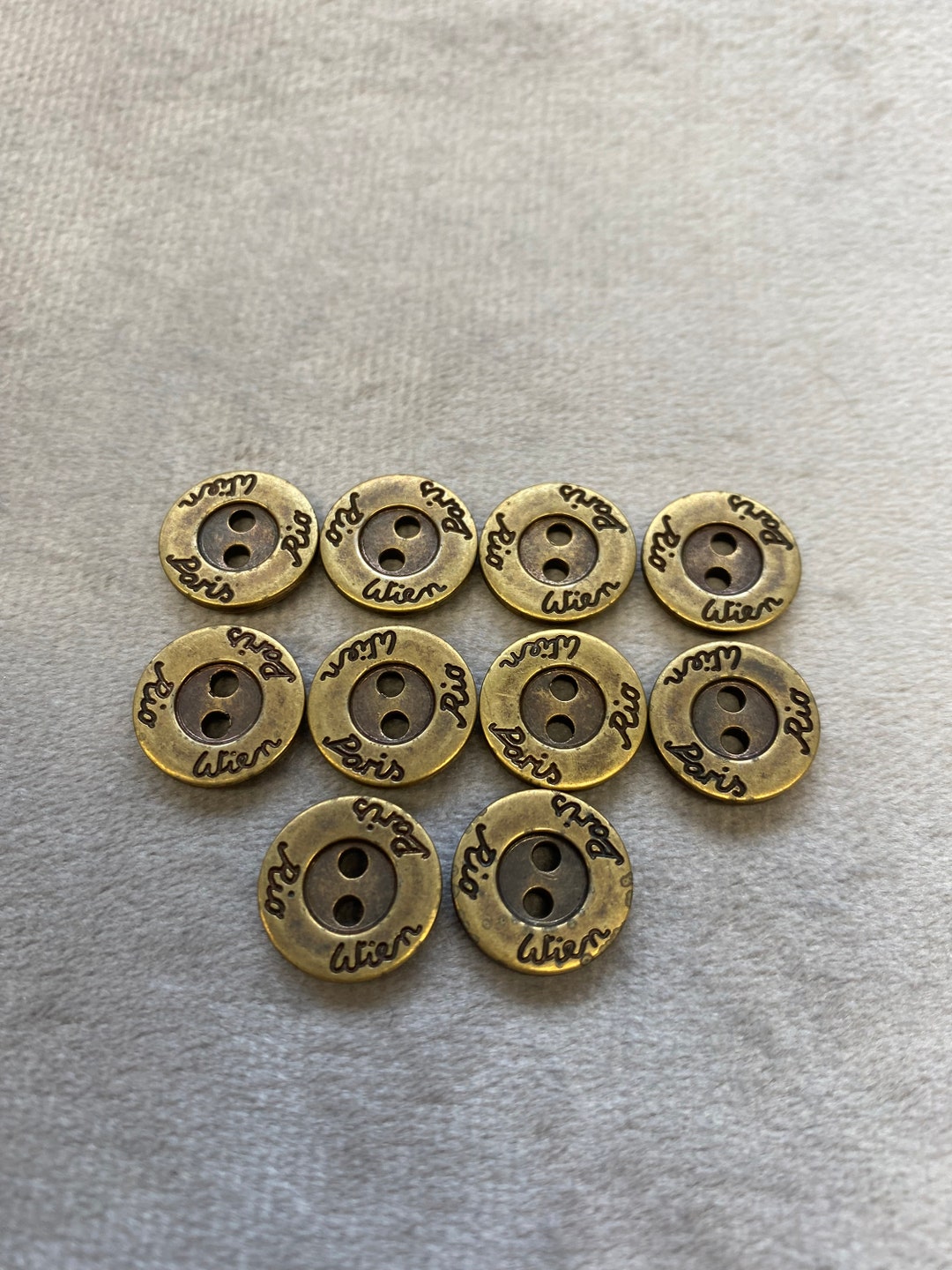 Logo Buttons Gold Tone 12mm a Set of 10 - Etsy