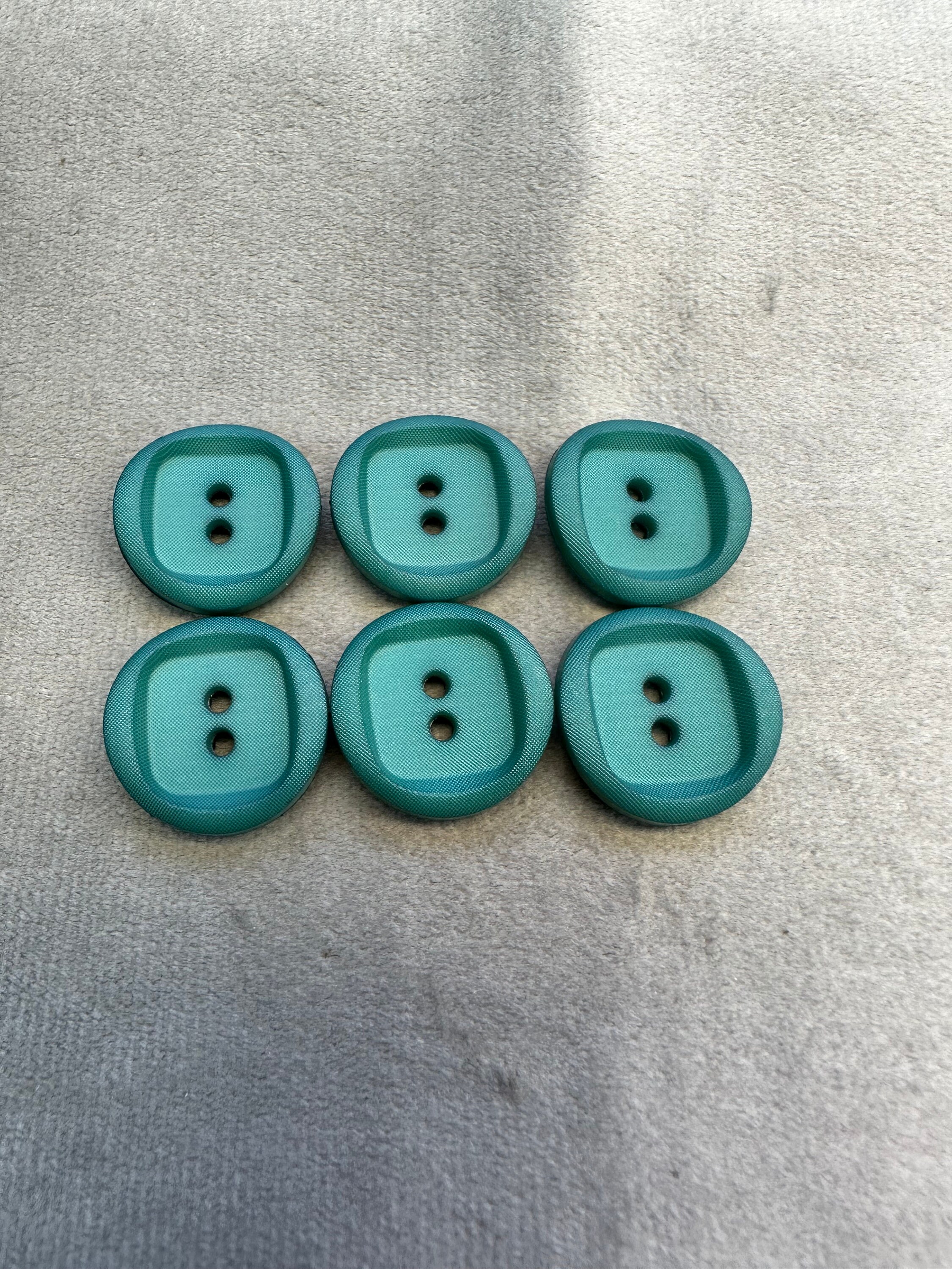Textured Buttons Teal Blue Border Design 20mm a Set of 6 - Etsy