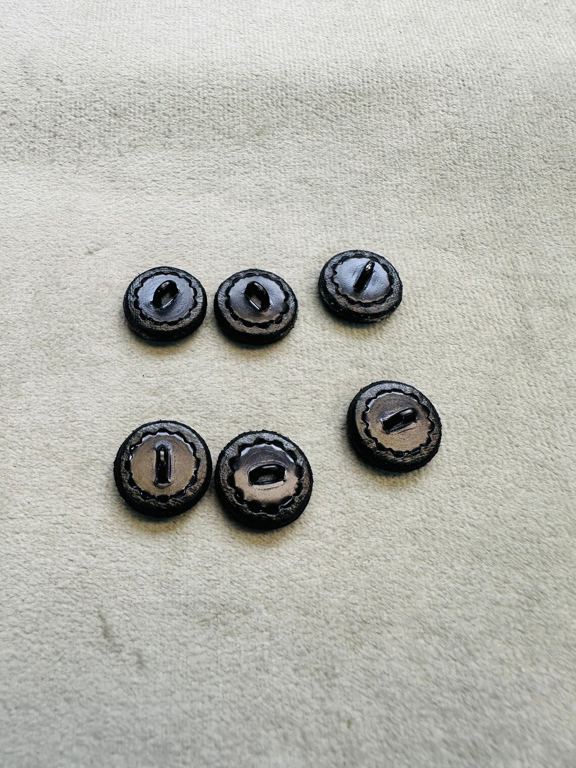 Leather Buttons Black Smooth Top Design by Dill 15mm a Set of 6 - Etsy