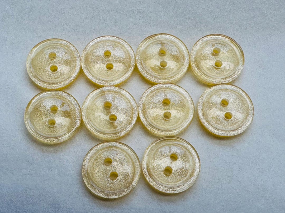 Lemon Glitter Buttons 15mm a Set of Ten With a Glossy Finish - Etsy