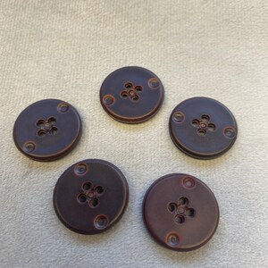Textured Buttons Brown Leather Effect 19mm a Set of 5 - Etsy