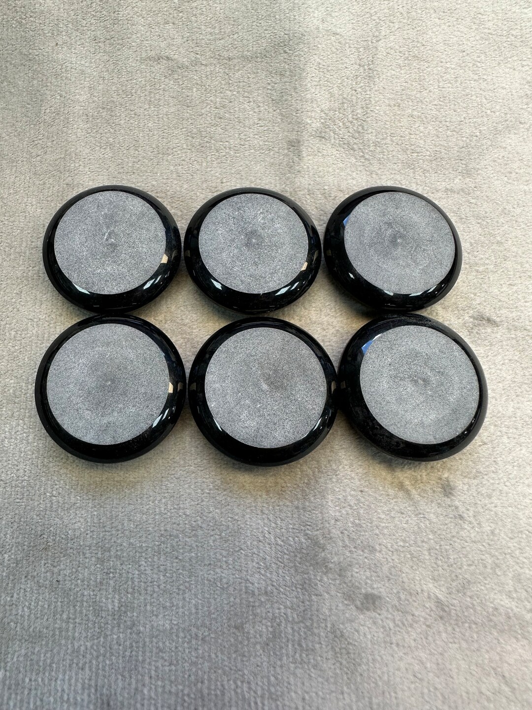 Two Tone Buttons Black With Grey Slate Effect 27mm a Set of 6 - Etsy