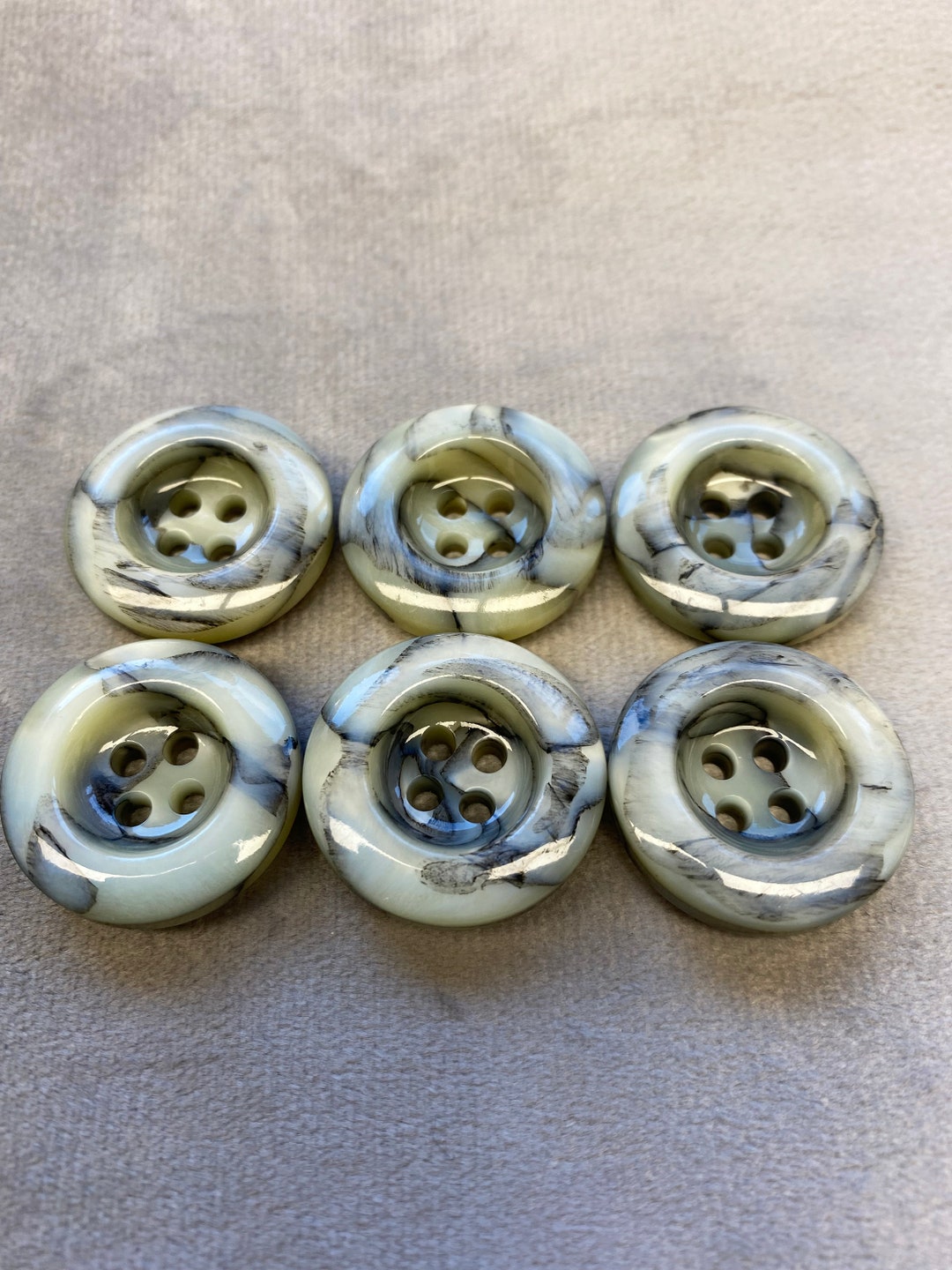 Marble Effect Buttons Cream and Grey 25mm a Set of 6 - Etsy