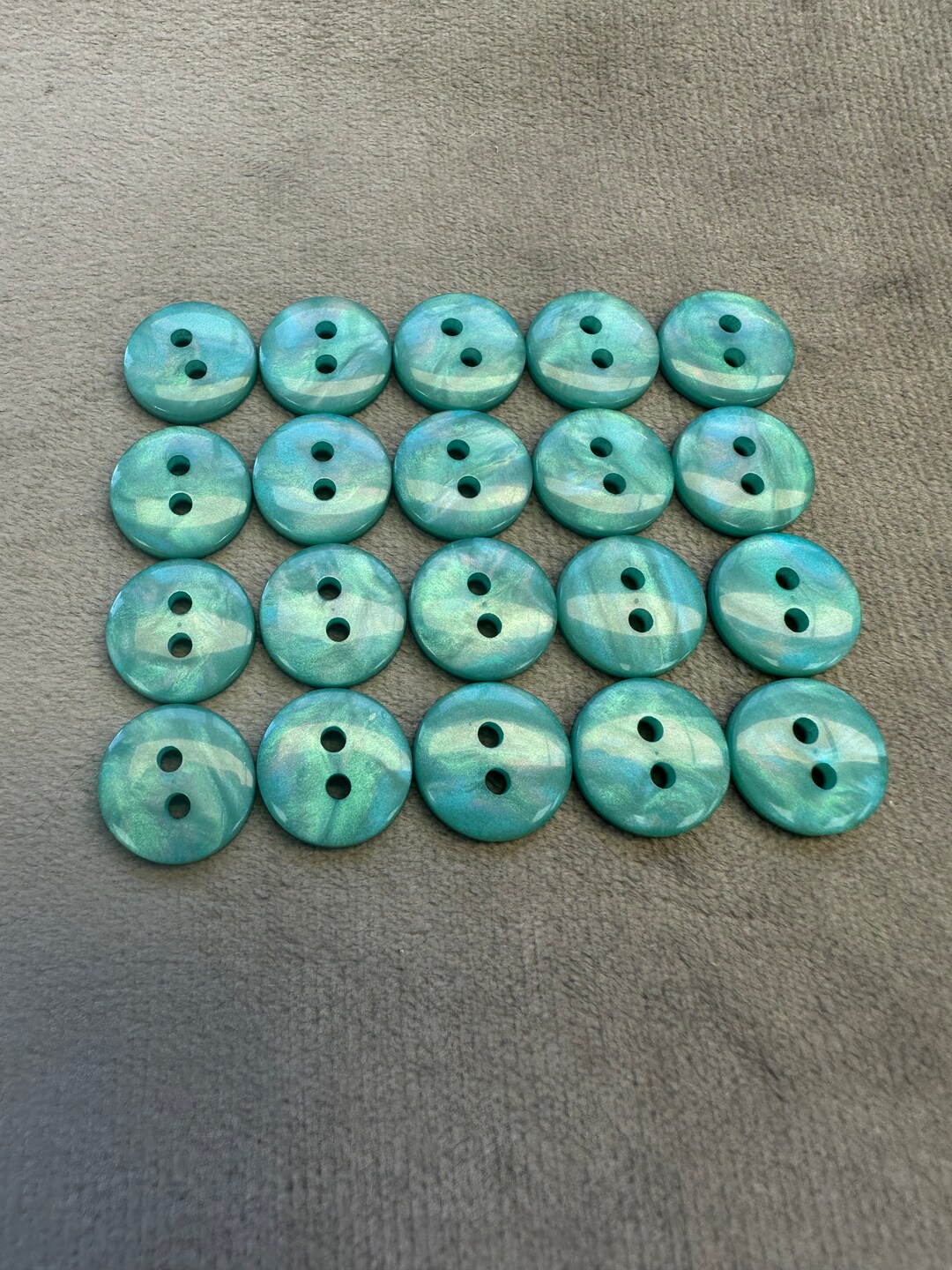 Iridescent Buttons Turquoise Glossy Finish 12mm a Set of 20 - Etsy