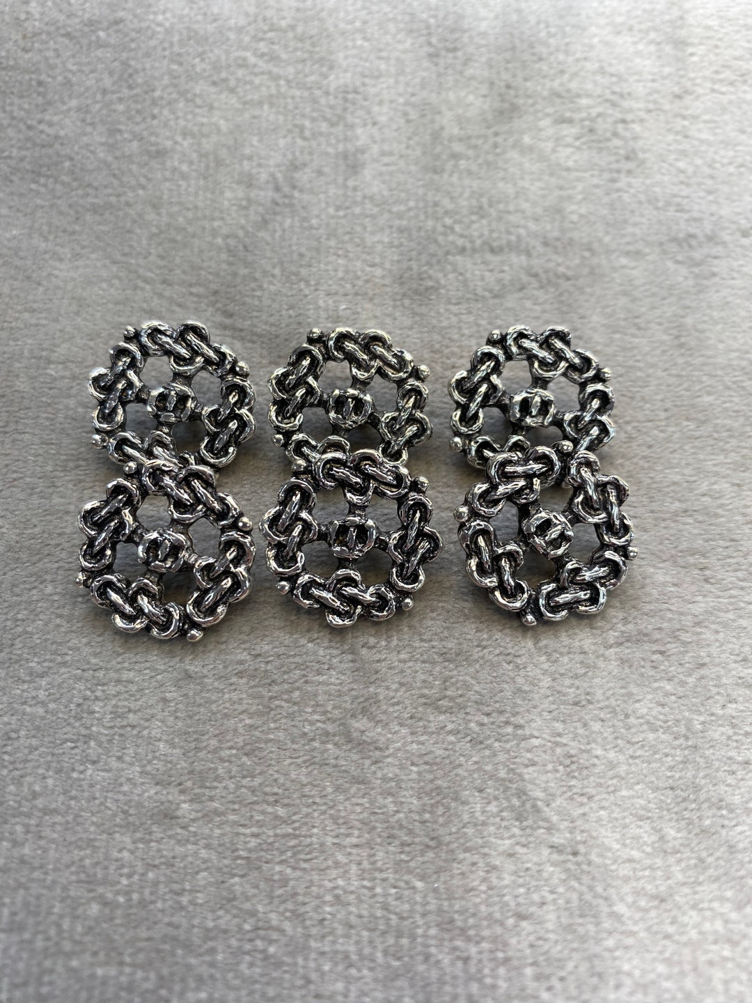 Metal Buttons Silver-tone Openwork Chain Design 17mm a Set of 6 - Etsy