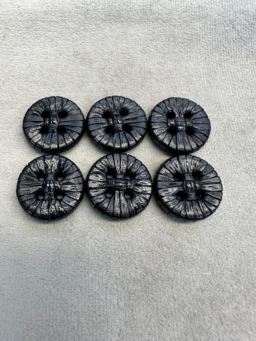 Textured Buttons Black Faux Leather 22mm a Set of 6 - Etsy