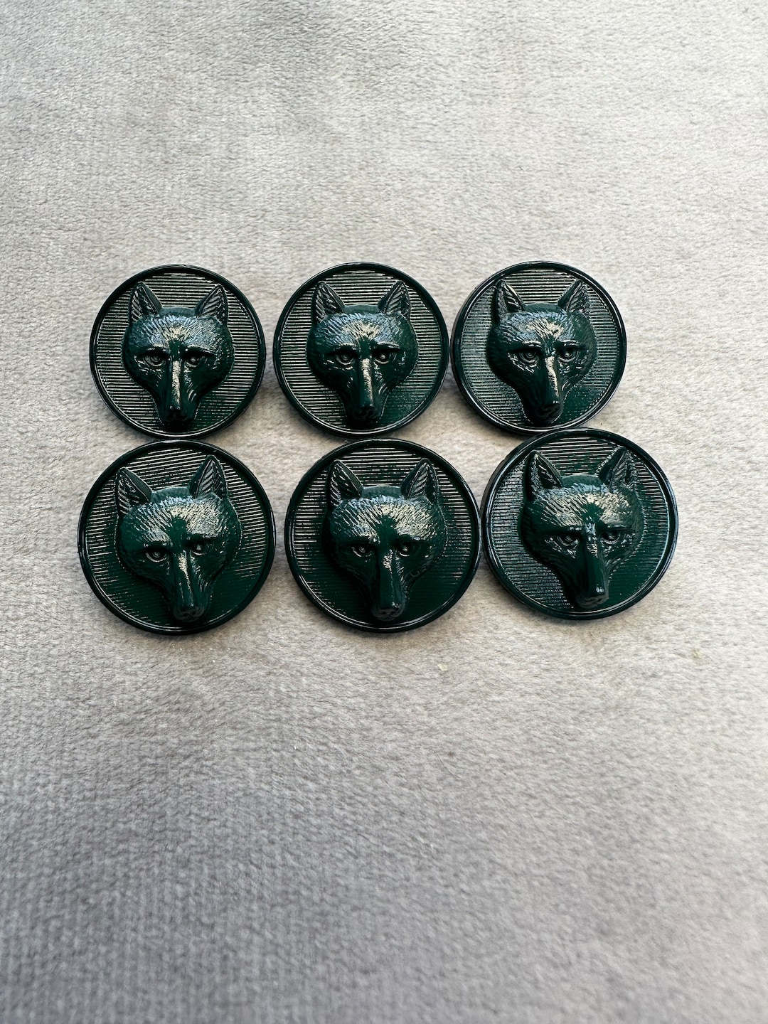 Fox Buttons Green Glossy Finish 20mm a Set of 6 - Etsy