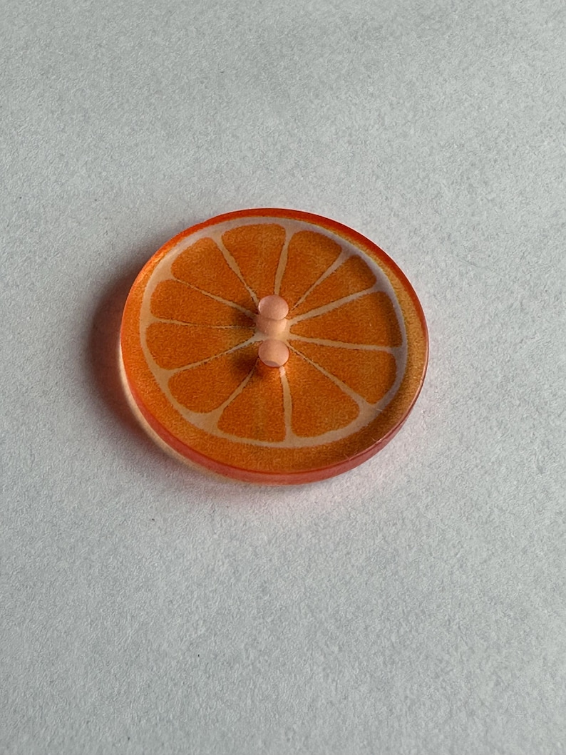 Orange Slice Buttons: 23mm Transparent Multicoloured Sew-through - Set ...